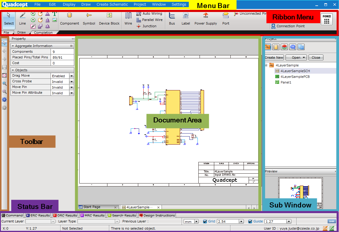 Quadcept - Quadcept Screen Layout